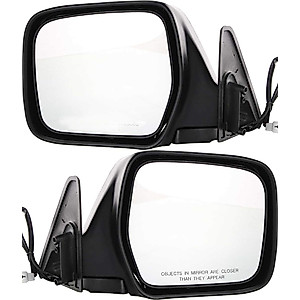Kool Vue Mirror Set Compatible with 1990-1997 Toyota Land Cruiser, Fits 1996-1997 Lexus LX450, Driver and Passenger Side Manual Folding, Paintable, Power Glass