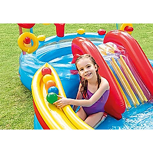 Intex Rainbow Ring Inflatable Play Center, 117" X 76" X 53", For Ages 2+
