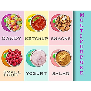 YZDTECH Salad Dressing Containers To Go, Reusable Small Containers with Lids, Stainless Steel Condiment Cup with dinosaur Leakproof Silicone Lids, Fits in Bento Box for Lunch