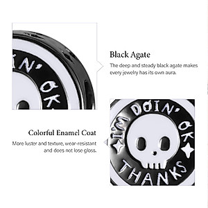 GNOCE Skull Charm Bead Sterling Silver Sad Ghost Club-Skelly Charms Fit Bracelet/Necklace Gift For Women Wife