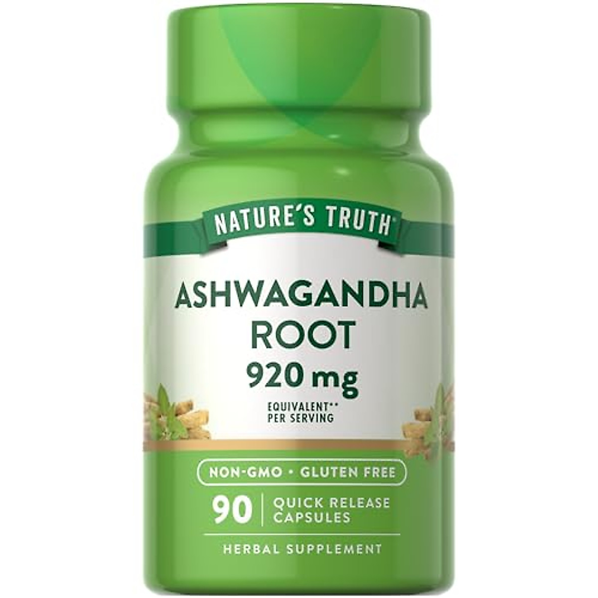 Nature's Truth Ashwagandha Capsules | 920 mg | 90 Count | Non-GMO & Gluten Free Supplement