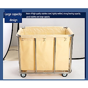 XIJIXILI Industrial Laundry Cart with Wheels 330lb Commercial 12 Bushel Laundry Hamper Sorters Large Waterproof Laundry Basket Heavy Duty For Home Laundry Organizer and Storage