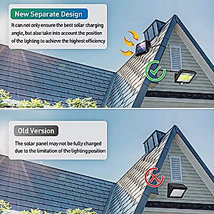 Solar Lights Outdoor Motion Sensor 2 Pack LED Solar Flood Lights Outdoor Security Solar Powered Lights Outside Waterproof with 3 Lighting Mode 16.4Ft Cable for Garden Patio Path Yard Garage Indoor