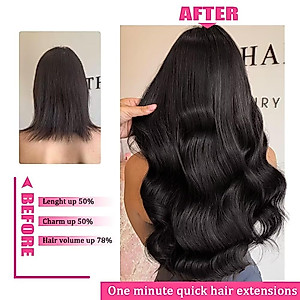 ALLY Straight Clip in Hair Extensions Real Human Hair 100% Remy Virgin Human Hair Clip ins Extensions Clip-in Hair Extensions for Women Double Weft Soft Hair No Tangles (20 Inch #1 Jet Black)