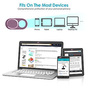 Webcam Cover Slide, 0.027-Inch Ultra-Thin Metal Camera Cover for MacBook Pro, iMac, Laptop, PC, iPad, iPhone, Smartphone, Macbook Accessories Protect Your Visual Privacy (Black/Pink/Silver-3 Pack)