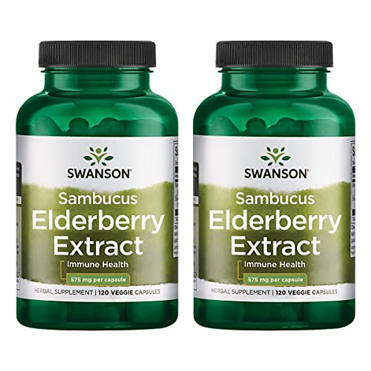 Swanson Sambucus Elderberry Extract 575 mg 120 Veg Caps 2 Pack