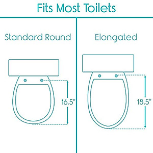 Vive Raised Toilet Seat - 5" Portable, Elevated Riser with Padded Handles - Elongated and Standard Fit Commode Lifter - Bathroom Safety Extender Assists Disabled, Elderly, Seniors, Handicapped (1)