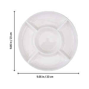 FRCOLOR Appetizer Serving Platter, Melamine Appetizer Serving Tray Compartment Serving Platter Tray Divided Snack Dish for Restaurant 9 Inch
