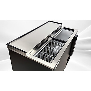 Horizontal Bottle Cooler Deep Well 50” Two 2 Door Commercial beer bottle Refrigerator Stainless steel Top Lid NSF -JBC-50-dup-2