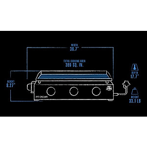 PIT BOSS 10961 3-Burner Tabletop Gas Griddle, Black