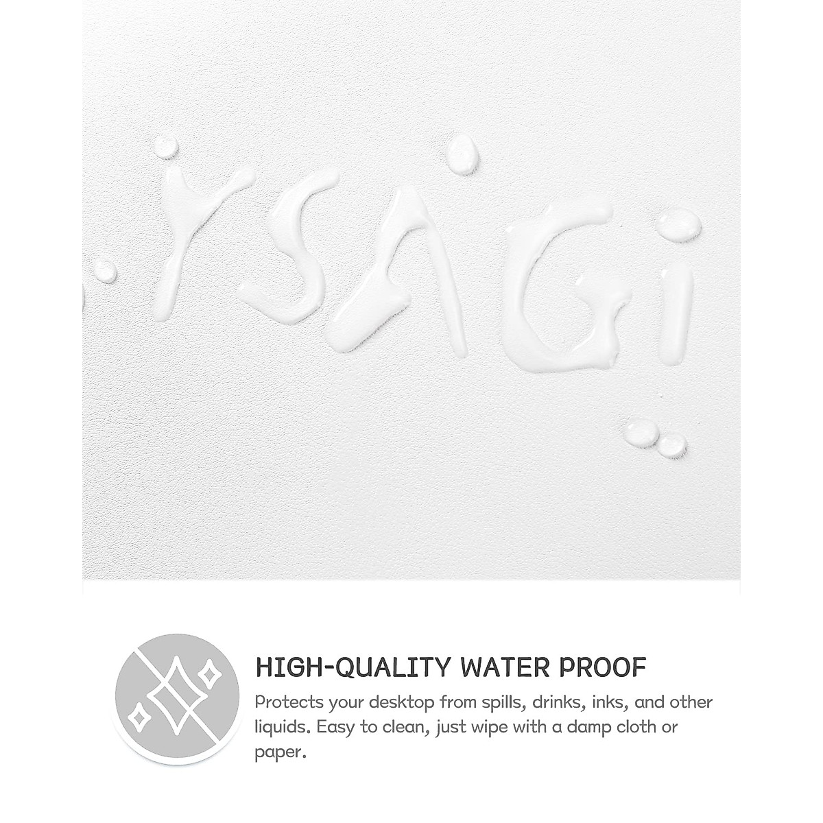 YSAGi Non-Slip Leather Desk Pad, Waterproof Laptop Computer Desk Keyboard Mat, Table Protector Blotter Mat, Large Mouse Pad for Office/Work/Home/Decor(White, 23.6" x 13.7")