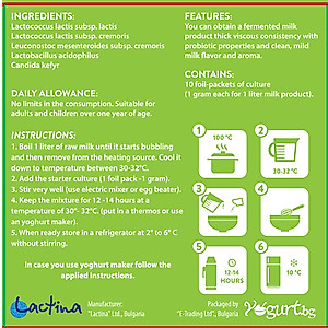Acidophilus Yogurt Starter Culture-for Home Made 10 litres Acidophilus Probiotic Dairy Product