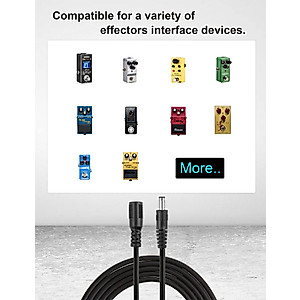 Mr.Power Guitar Effect Pedal Cord DC Power Extension Cable, 5.5 x 2.1mm Male to Female Guitar Effect Pedal Lead/Cord Extender Wire 3.2ft / 39.4in / 1m 20AWG (2 Pack)