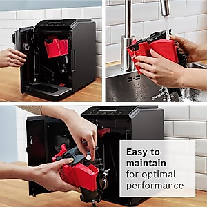 Bosch TIU20307 300 Series Fully Automatic Espresso Machine with Milk Express (in-cup frother), LCD + Touch Control Panel, OneTouch Milk-based Beverages and 5 Beverage Options, in Silver