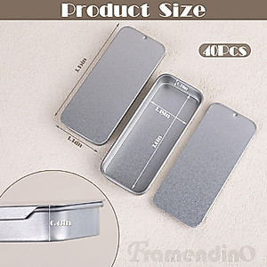 Framendino, 40 Pack Small Slide Top Tin Lip Balm Tins with Lids Mini Rectangular Metal Tins Containers for Jewelry Crafts Wedding Jewelry Lip Balm Container Cosmetic Organizer