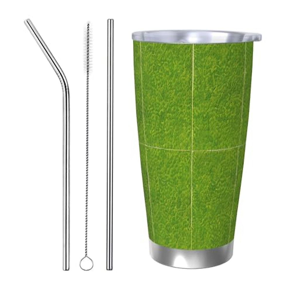 WXZYFP Car cup (single silver rim), can use a straw or drink directly, easy to use.Green Grassland