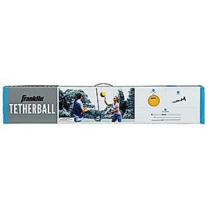 Franklin Sports Tetherball Set - Full Tetherball Game Set with 8' Pole, Rope + Ball Included - Portable Steel Backyard + Beach Kit with Carry Bag - Recreational, White