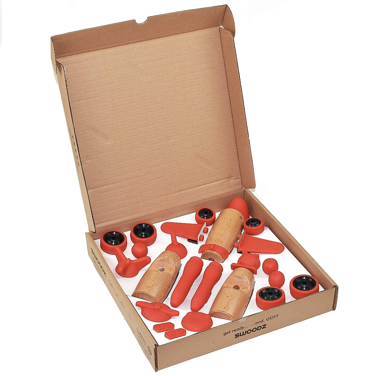 SWOODZ Wooden Toy Vehicles Play Set, Take Apart Car, Plane and Rocket Kit, Assembly Wooden Toys, STEM Learning Gifts for 3 4 5 6 Year Olds, Kids, Toddlers, Boys, Girls, Children