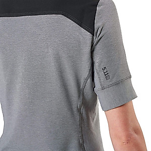 5.11 Tactical Women's Willow Henley Training Top, Wicking, Mechanical Stretch Fabric, Black, XS, Style 31146