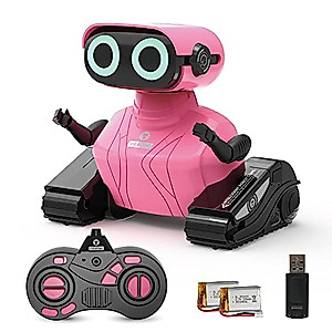 HONGCA Rechargeable Girl Robot Toy, Touch-Sense RC with LED Eyes, Dance Moves, Flexible Head/Arms, Gifts for Kids Ages 3+