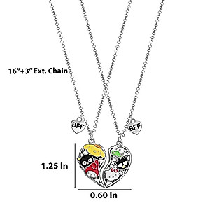 Hello Kitty Sanrio and Friends Girls BFF Necklace Set - 16"+3" BFF Friendship Necklaces Officially Licensed