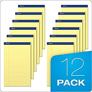 Ampad TOP20230 20-230 Evidence Perf 8-1/2x14 Pads, Wide Rule, Red Margin, Canary, 50 Sheets, Dozen