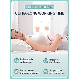 Slimpal Menstrual Heating Pad for Cramps, Portable Cordless Heating Pad for Period Pain Relief, Electric Heat Belt, Up to 8 Hours Constant Working, FSA HSA Eligible Gifts for Women Girl, Pink