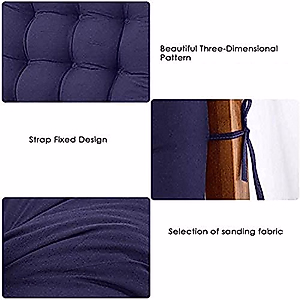 2 3 Seater Garden Patio Non-Slip Bench Cushion Outdoor Furniture Swing Chair Long Soft Seat Pad 55 160cm Comfortable Home Office Sofa Pads for Indoor Black