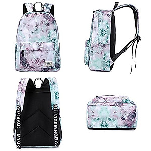 mygreen Backpack for Kids, Boys Preschool Backpack Toddler Kindergarten School Bookbag Tie Dye Ink Green