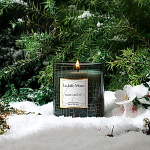LA JOLIE MUSE Christmas Candle, Cedarwood & Cypress Candle, Holiday Candle Gifts, 75 Hours Long Burning, Natural Soy Candle Gift, Fancy Jar Decorative Candle