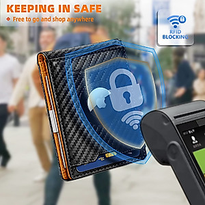 BULLIANT Men Wallet,Slim Leather Wallet RFID Blocken for Gift Men Standard & Airtag Use 11Cards