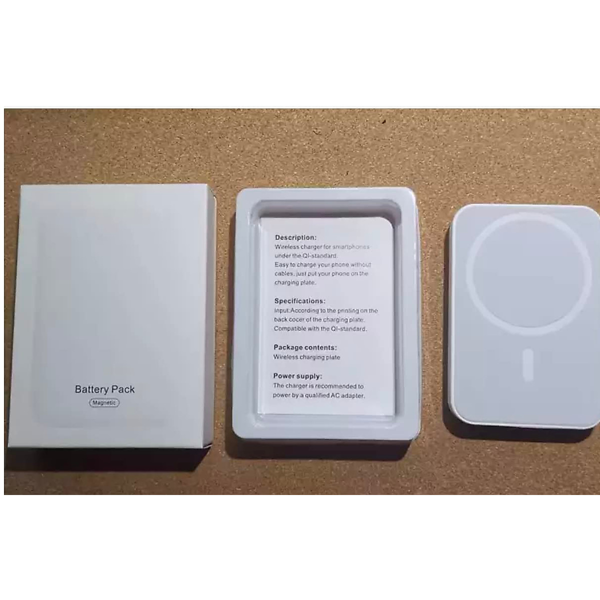 Magnetic Wireless Charging Portable Power Bank, Small and Light Charger 5000mAh Backup Battery Pack Compatible for iPhone (Includes Charging Adapter)