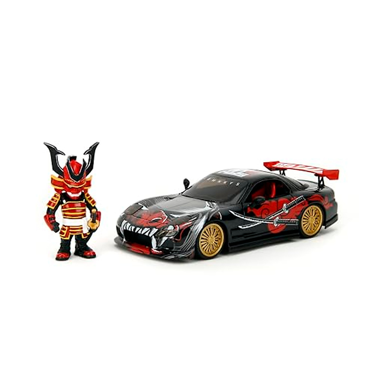 Jada Toys Lab Monkeys 1993 Mazda RX-7 with Saru Figure - 1:24 Diecast Car - Collectible Car Model - Premium Details, Limited Artist Edition - Collector Toys for Adults