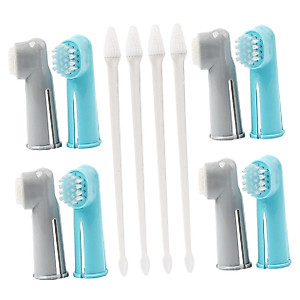 Housoutil 12 Sets Cat Finger Brush Toothbrushes Puppy Finger Brush Pet Tartar Vampire Cape for Cat Tootbrush Toothbrush for Pet Dog Brush Toothbrush for Dog Toothpaste Clean