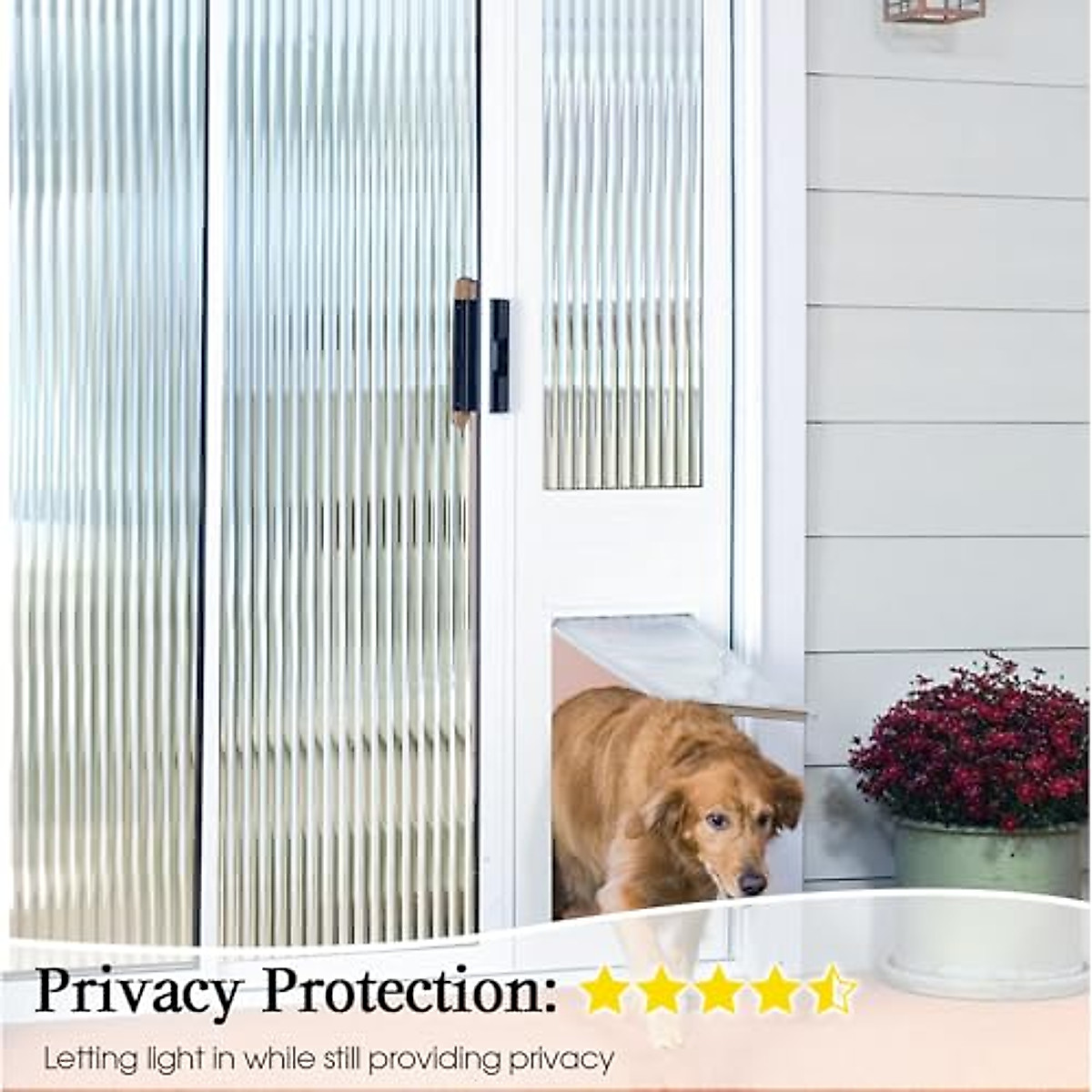 Windimiley Window Privacy Film Stained Glass Frosted Glass Window Cling Moroccan Lattice Decorative Bedroom Door Coverings UV Sun Block Heat Control Removable Home Window Sticker,35.5 X 157.5 in