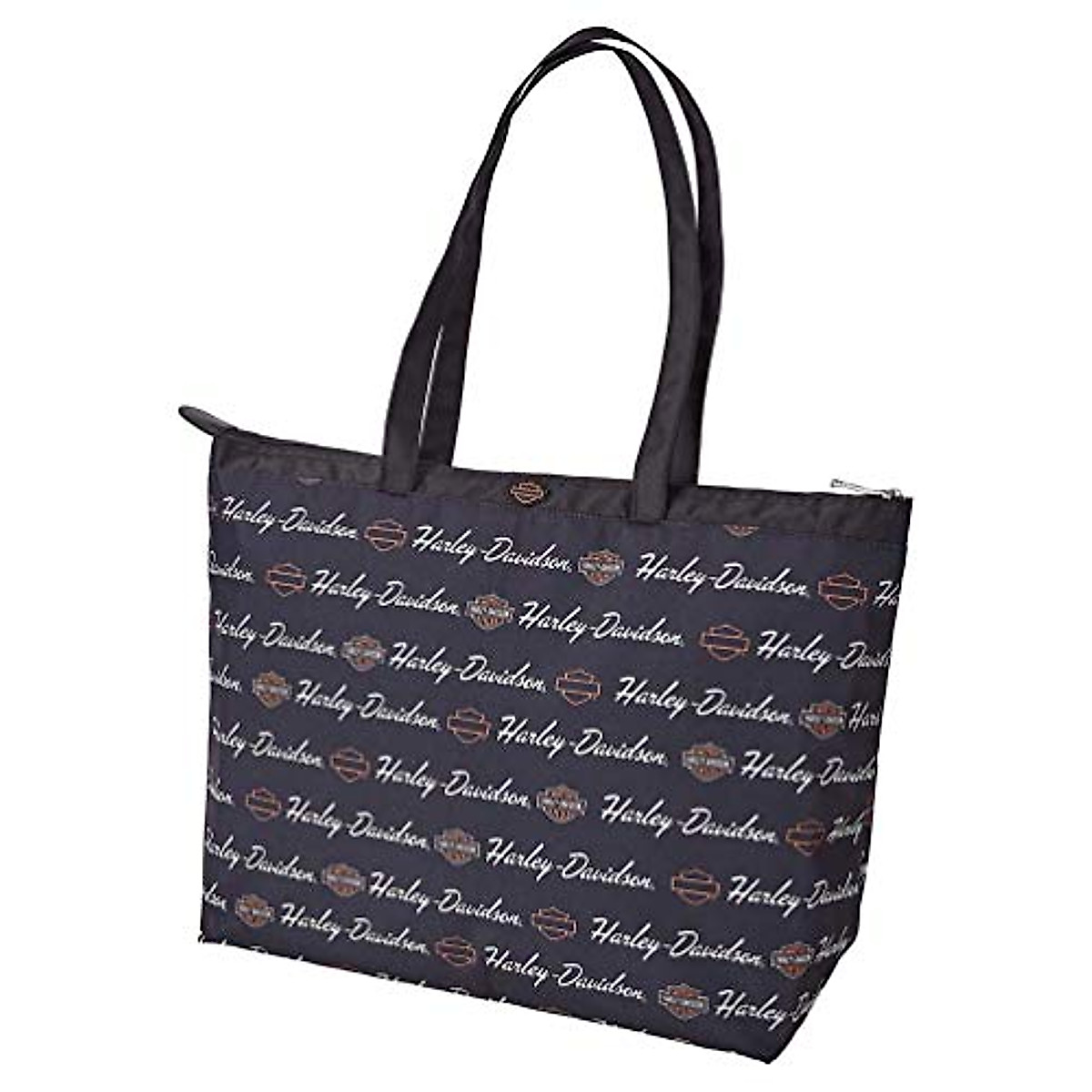 Harley-Davidson Women's Signature B&S Light-Weight Shopper Tote Bag - Black