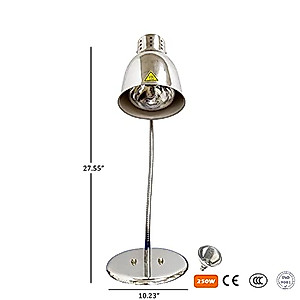 Single Bulb Heat Lamp for Food 250w Food Warming Light Buffet Warmer Lamps for Fries,Fried Food,Pizza,Donuts,Pastas