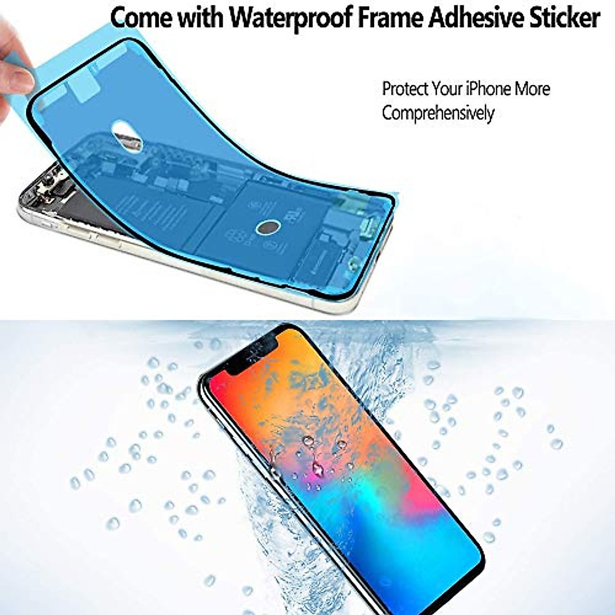 for iPhone XR Screen Replacement,LCD Display Touch Screen Assembly,Compatible with iPhone XR Screen Replacement 6.1 inch (Model A1984, A2105, A2106, A2108) with Screen Protector and Repair Tools