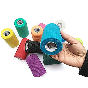 WildCow Vet Wrap Bulk Bandage Tape (4 Inch 12 Color Pack), Water Resistant Self Adherent Cohesive Rolls
