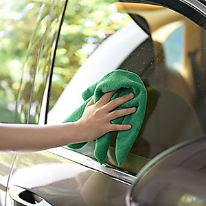 CARCAREZ Microfiber Cleaning Cloth Towels for Streak & Lint Free Household Cleaning, Dusting, Washing & Wiping - 380 GSM 16x16 inch Pack of 5