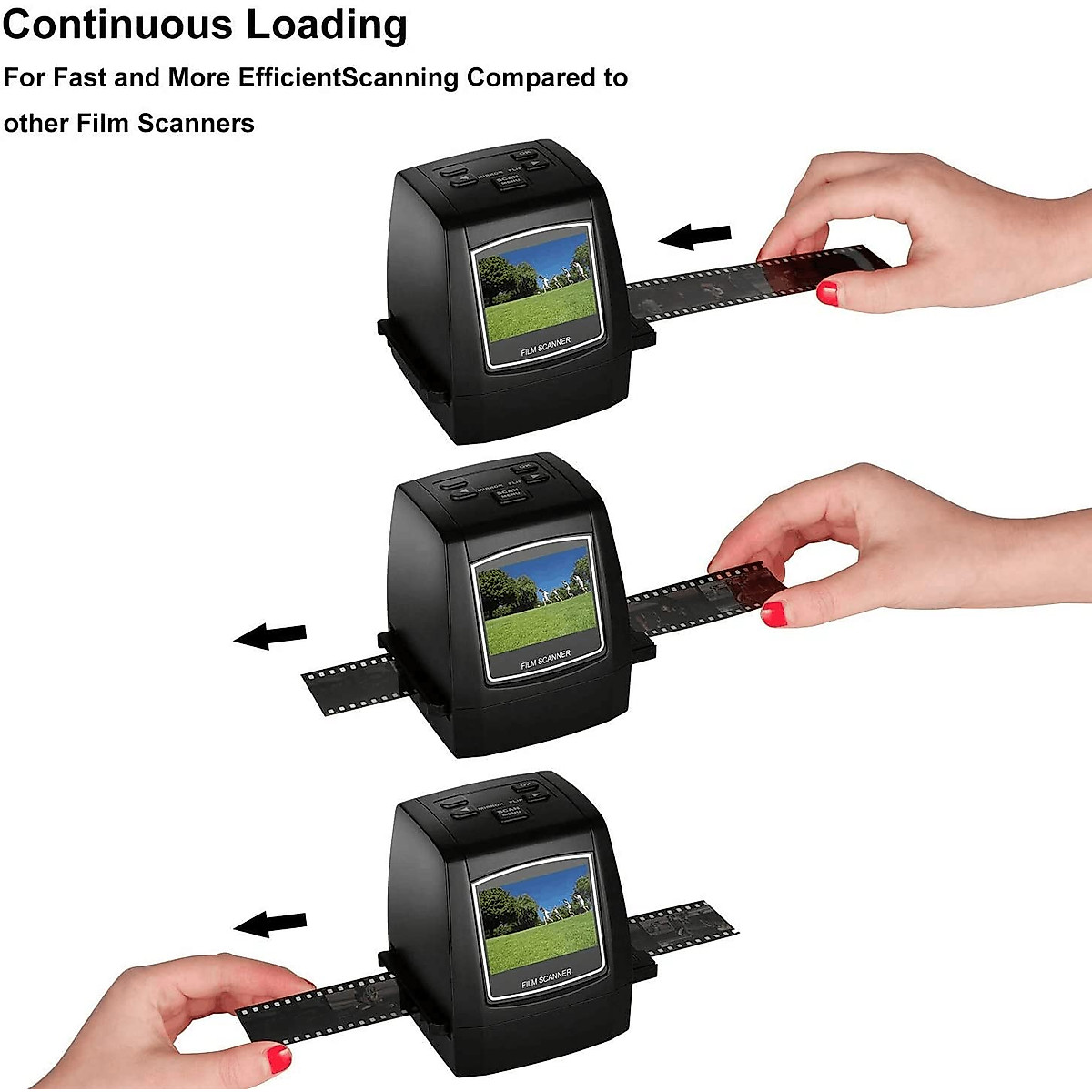 KEDOK Film & Slide Scanner with 22MP Converts 35mm/126/135/110/Super 8 Films, Slides & Negatives into Digital Images, 2.4" LCD Screen, Built-in 128MB Memory– Easy Load Film Adapters