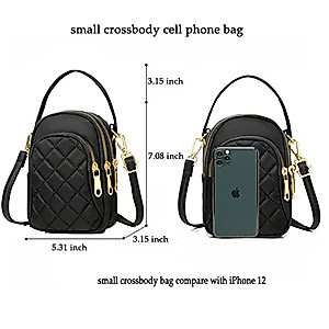 Small Crossbody bags Cell Phone Wallet Purses Travel Pouch Mini Shoulder Bag for Women Girl, Black