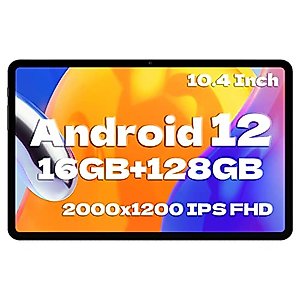 TECLAST Android 12 Tablet 10.4 inch Tablet, T40S 16GB+128GB Tablet with 1TB Expand, 8 Core Processor Android Tablets, 2000 * 1200 FHD, 2.4G/5G WiFi, 6000mAh, Bluetooth 5.0, GPS, 5MP+8MP Dual Camera