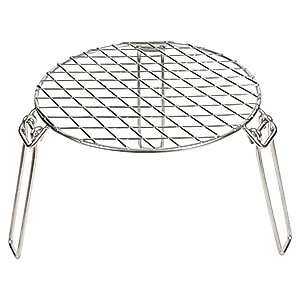 REDCAMP Stainless Campfire Grill Steel Grate, Portable Over Fire Camp Grill for Outdoor Open Flame Cooking BBQ with Carry Bag