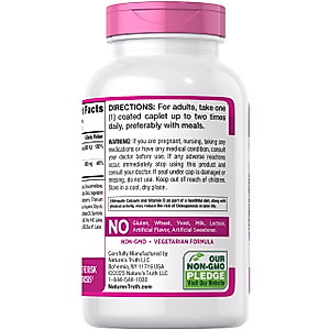 Nature's Truth Calcium 600mg with Vitamin D3 | 250 Tablets | Calcium Carbonate Supplement | Vegetarian, Non-GMO & Gluten Free