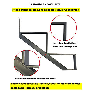 Steel Stair Step Riser - Stair Frame - 2 Step for Deck Height 19.2 Inches Stair Stringer Step Stringer Square Metal Stair Stringer Frame Hanger Bracket Support Outdoor Steps Mobile Home Stairs