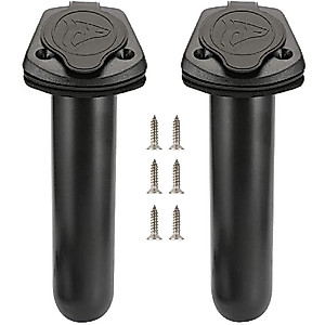 Anndason 2 Pcs Kayak Deck Fishing Boat Rod Holders and Cap Cover,and 2 Pcs Kayak Canoe Boat Side Mount Carry Handles and Hardwares