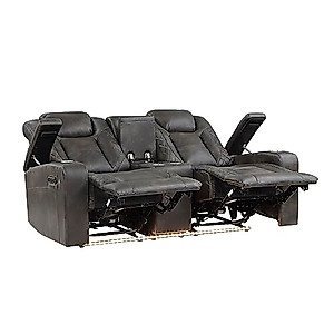 Lexicon 72" Power Reclining Sleeper Sofa Couch with USB Ports, Home Theater Power Reclining Loveseat with Cup Holders, Power Recliner Couch for Living Room, Bedroom, Office, Apartment, Brownish Gray