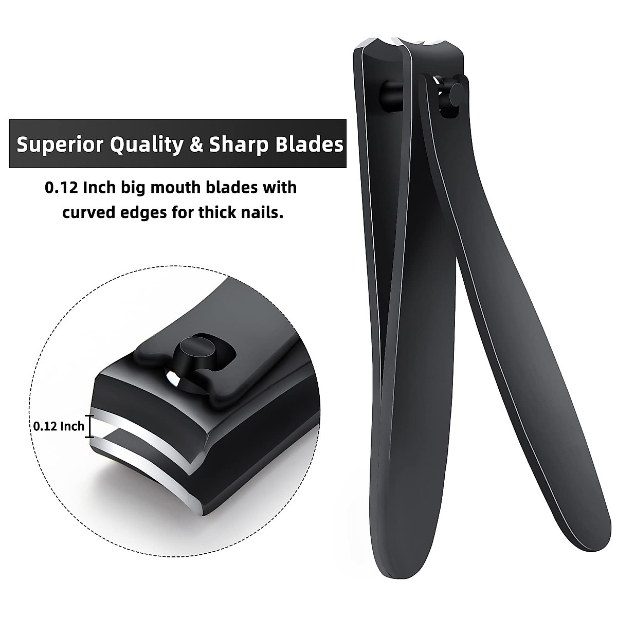 2PCS Professional Nail Clippers Set, Ultra Sharp Sturdy Fingernail and Toenail Clipper, Large & Small Nail Cutter for Thick Nails with leather case, Best Travel and Gift Nail Clipper for Men and Women