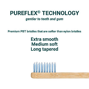 DR.NOAH Maru Kids Bamboo Toothbrush, 6 Pack | Designed by Dentists | Soft, Tapered, BPA Free Bristles | Ergonomic Design | Eco Friendly